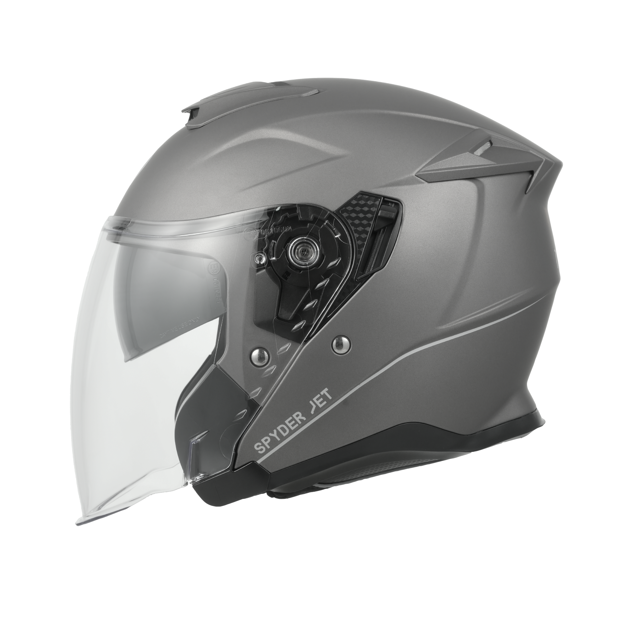 D.O.T. & ECE Daytona Spyder Jet Helmet - Gun Metal Grey Dull Metallic ...