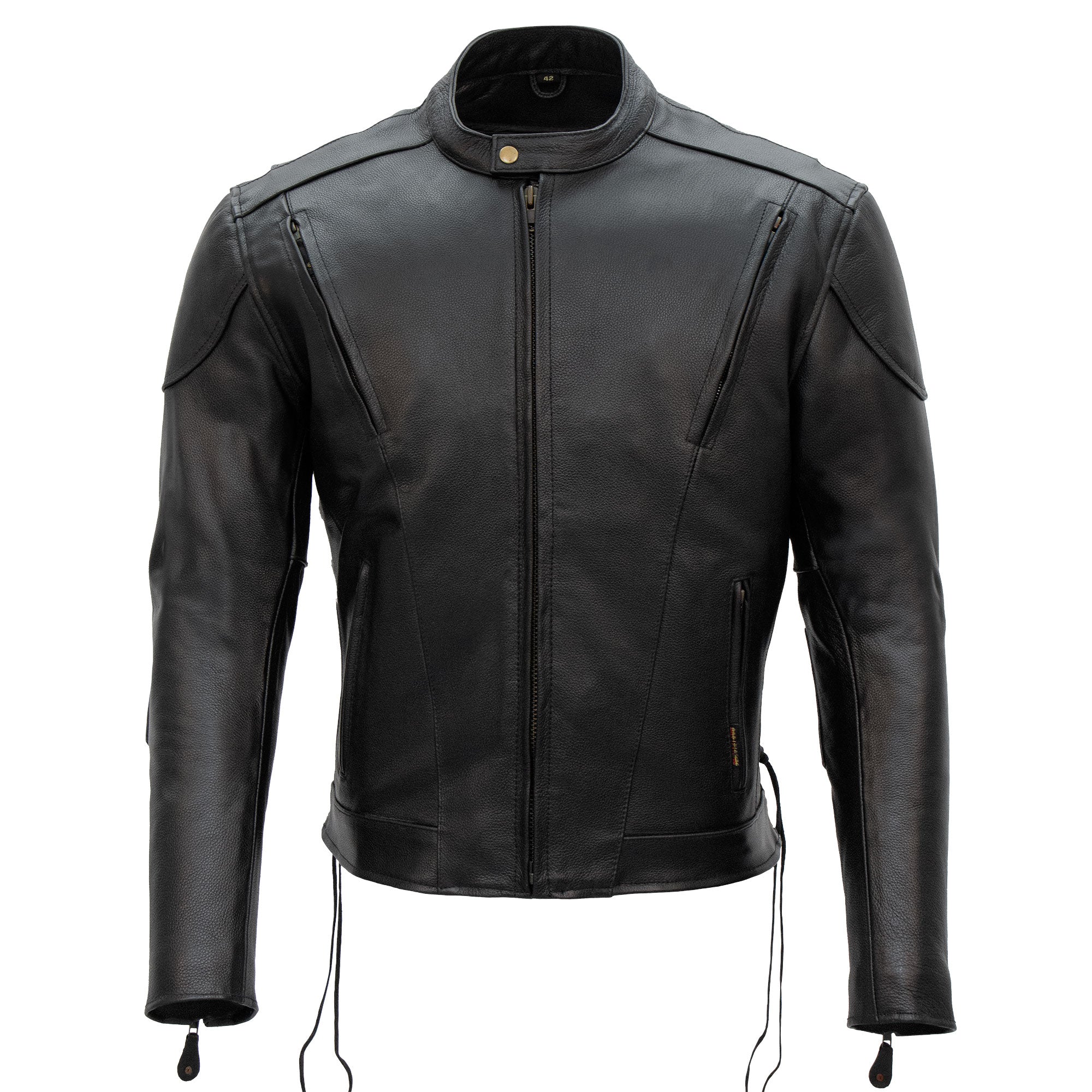 Hot Leathers JKM1010 Men's Motorcycle Vented Leather Biker Jacket ...
